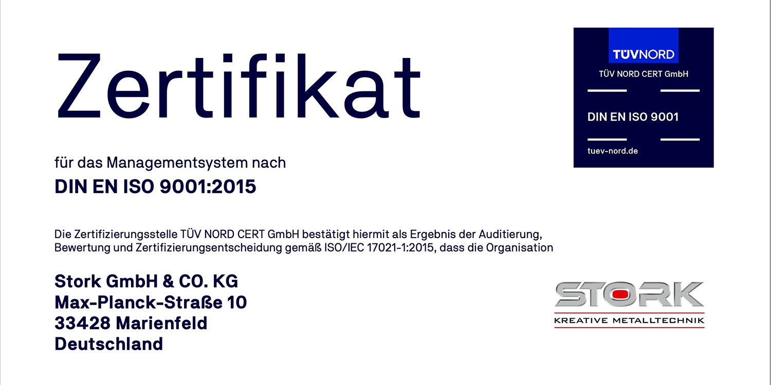 Qualität mit System, jetzt auch offiziell bestätigt - Stork